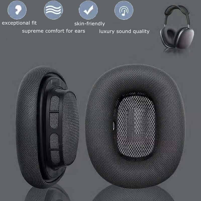 earpads for appple AirPods Max Ear Cushions Replacement mesh Fabric Ear pad Cushion for airpod max Headphone with mesh Fabric Memory Foam and Magnet (Space Gray)