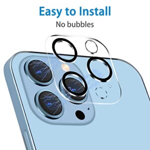 【3 Pack】Dengduoduo Tempered Glass Camera Lens Protector for iPhone 13 Pro 6.1" & iPhone 13 Pro Max 6.7", Ultra HD, 9H Hardness, Anti-Scratch, Case Friendly, Easy to Install [No Affect on Night Shots]