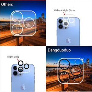 【3 Pack】Dengduoduo Tempered Glass Camera Lens Protector for iPhone 13 Pro 6.1" & iPhone 13 Pro Max 6.7", Ultra HD, 9H Hardness, Anti-Scratch, Case Friendly, Easy to Install [No Affect on Night Shots]