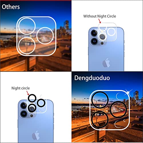 【3 Pack】Dengduoduo Tempered Glass Camera Lens Protector for iPhone 13 Pro 6.1" & iPhone 13 Pro Max 6.7", Ultra HD, 9H Hardness, Anti-Scratch, Case Friendly, Easy to Install [No Affect on Night Shots]