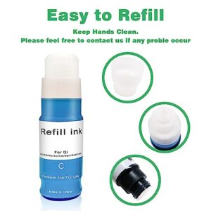 KSUMEI Refill Dye Ink Bottle GI20 GI-20 Replacement for Canon PIXMA G5020 G6020 G7020 Mega Tank Printers(BK,C,M,Y)