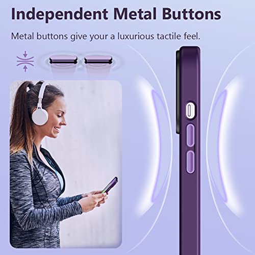 YLLZI [2 in 1] Magnetic Case with Charger Designed for iPhone 14 Plus, Compatible with MagSafe, Military-Grade Drop Protection, Slim Phone Case for 14 Plus-6.7 inch, Deep Purple