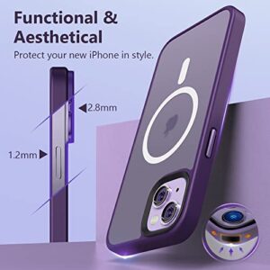 YLLZI [2 in 1] Magnetic Case with Charger Designed for iPhone 14 Plus, Compatible with MagSafe, Military-Grade Drop Protection, Slim Phone Case for 14 Plus-6.7 inch, Deep Purple