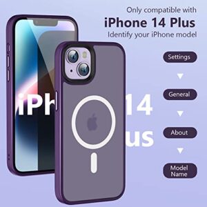 YLLZI [2 in 1] Magnetic Case with Charger Designed for iPhone 14 Plus, Compatible with MagSafe, Military-Grade Drop Protection, Slim Phone Case for 14 Plus-6.7 inch, Deep Purple