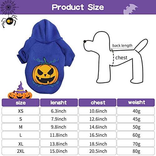 Pack of 3 Dog Halloween Costumes Pumpkin Ghosts Halloween Dog Clothes Puppy Hoodies Skeletons Doggie Winter Clothes Sweatshirt Pet Hooded Coat Cat Jackets Apparel (X-Small)