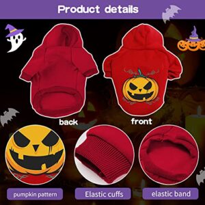 Pack of 3 Dog Halloween Costumes Pumpkin Ghosts Halloween Dog Clothes Puppy Hoodies Skeletons Doggie Winter Clothes Sweatshirt Pet Hooded Coat Cat Jackets Apparel (X-Small)