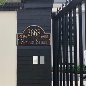 Address Plaque Large Option - 15" x 7.8'' Hand-Carved House Number Plaque Sign,Persoanlized House Sign Address plate for Outdoor Family Home,Garden,Apartment,Street,Garage,Drive Way Any Front & Style(Rose Gold)