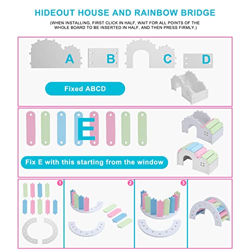 Vxxliaxs Large Hamster Cage and Habitat, Small Animals Cage with Various Accessories for Syrian Hamster, Dwarf Hamster, Gerbil (Blue)