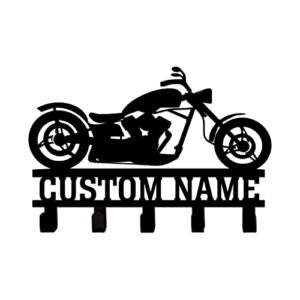 Personalized Metal Coat & Hat Rack with Led Lights, Custom Helmet Holder, Motorcycle Metal Sign, Motorcycle Gift for Men, Motorcycle Decor, Racer, Entryway Coat Hooks, Wall Mount Towel Hanger