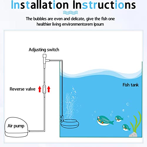 ADTDA Aquarium Air Stone Fish Tank Nano Bubble Stone Kit, Bubbler for Aquarium Fish Tank with Aviation Pipe, Suction Cups, Check Valve, Connector and Air Control Valve. (Y-35)