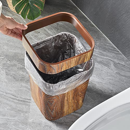 FAVOMOTO Trash Can Trash Bin Room Trash Can Small Trash Can Garbage Can Office Trash Cans for Near Desk Waste Baskets Under Sink Trash Can for Bedroom Bathroom Waste Bins （ Coffee ）