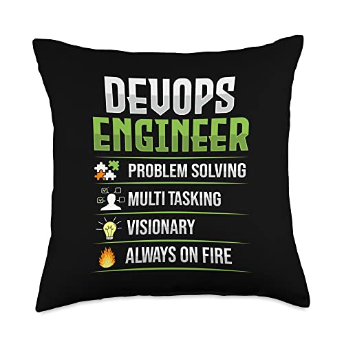 Devops Engineer Design Sys Admin and Developer Design for a Cloud Devops Engineer Throw Pillow, 18x18, Multicolor