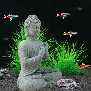 livelyfish Aquarium Buddha Statue Japanese Buddah Figurine Fish Tank Buda Sandstone Sculpture Zen Ornaments Underwater Landscape Decoration,Gift