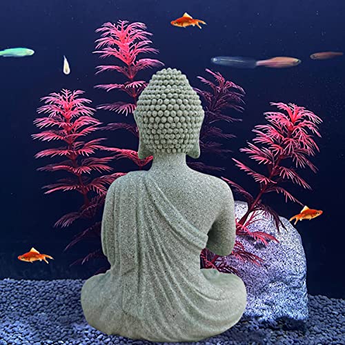 livelyfish Aquarium Buddha Statue Japanese Buddah Figurine Fish Tank Buda Sandstone Sculpture Zen Ornaments Underwater Landscape Decoration,Gift