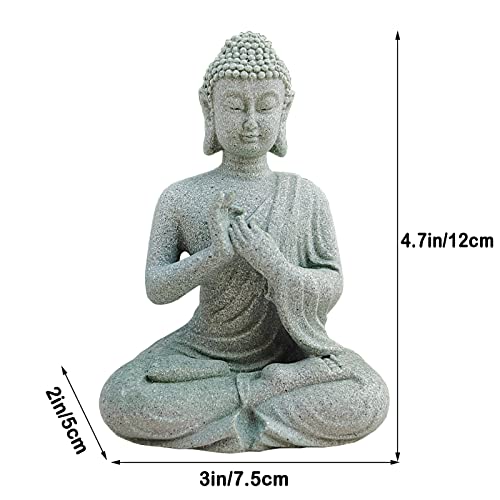 livelyfish Aquarium Buddha Statue Japanese Buddah Figurine Fish Tank Buda Sandstone Sculpture Zen Ornaments Underwater Landscape Decoration,Gift