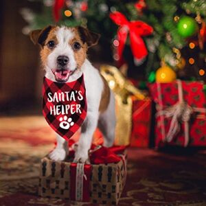 STMK Christmas Dog Bandana, 4 Pack Christmas Plaid Dog Bandanas Scarf for Christmas Holiday Dog Puppy Costume (Christmas)