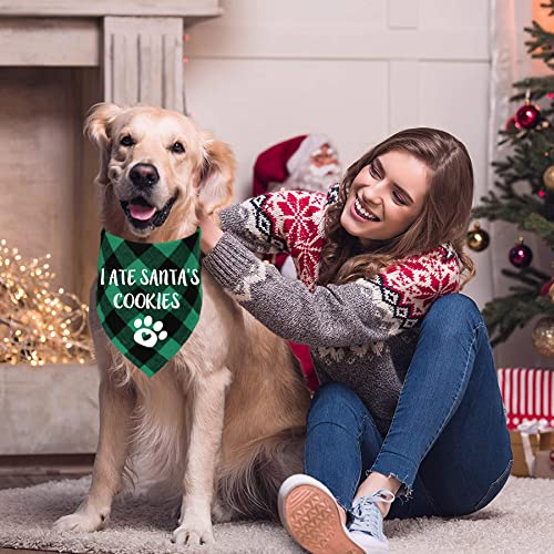 STMK Christmas Dog Bandana, 4 Pack Christmas Plaid Dog Bandanas Scarf for Christmas Holiday Dog Puppy Costume (Christmas)