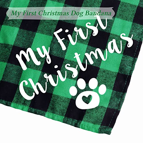 STMK Christmas Dog Bandana, 4 Pack Christmas Plaid Dog Bandanas Scarf for Christmas Holiday Dog Puppy Costume (Christmas)