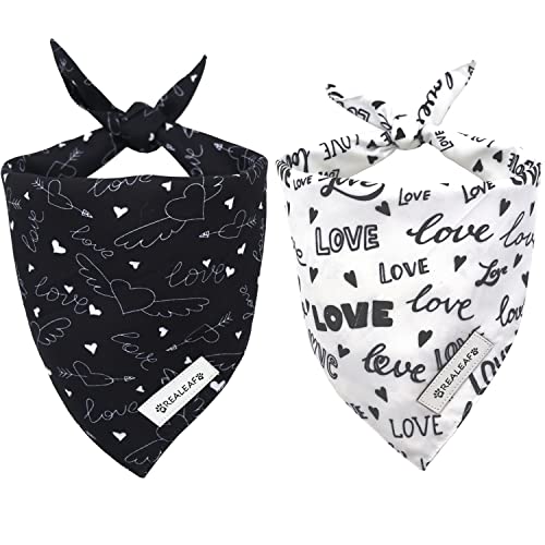 Realeaf Wedding Dog Bandanas 2 Pack, Engagement Dog Scarf for Boy and Girl, Premium Durable Fabric, Bandana for Small Medium Large and Extra Large Dogs (X-Large)