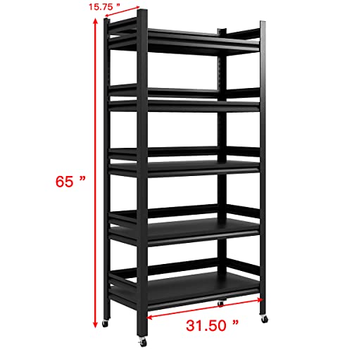 MOLYHOM Storage Shelves Heavy Duty, Garage Storage Racks and Shelving, 5-Tier Metal Shelves for Storage