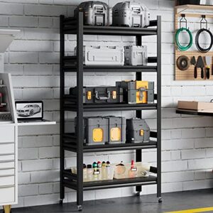 molyhom storage shelves heavy duty, garage storage racks and shelving, 5-tier metal shelves for storage