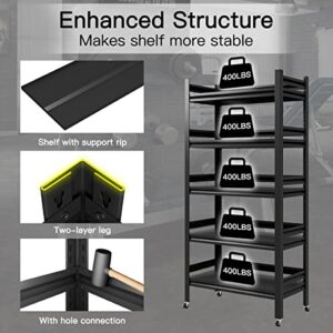 MOLYHOM Storage Shelves Heavy Duty, Garage Storage Racks and Shelving, 5-Tier Metal Shelves for Storage