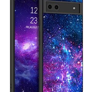 BENTOBEN Pixel 6a Case, Slim Fit Glow in The Dark Hybrid Hard PC Soft TPU Bumper Drop Protective Girls Women Boy Men Phone Cases Cover for Google Pixel 6a 6.1", Nebula/Galaxy