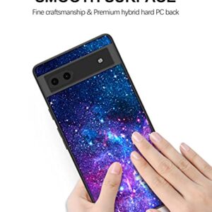 BENTOBEN Pixel 6a Case, Slim Fit Glow in The Dark Hybrid Hard PC Soft TPU Bumper Drop Protective Girls Women Boy Men Phone Cases Cover for Google Pixel 6a 6.1", Nebula/Galaxy