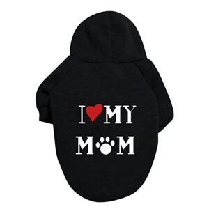 howstar pet clothes, puppy hoodie sweater dog coat warm sweatshirt love my mom printed shirt