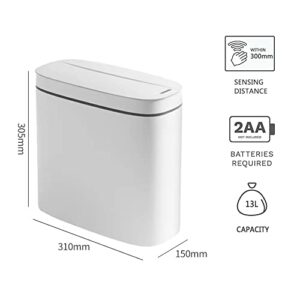 Gttyowyin Smart Touchless Bathroom Trash Can with Lid, 3.4 Gallon/13L Motion Sensor Bathroom Trash Can, Waterproof Smart Trash Can, Garbage Can for Bathroom,Kitchen,Office,Living Room