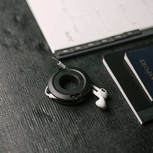 Fuse Side Winder Mini White and Black Bundle Cord Winder for Headphones, Earbud and Charging Cable, Perfect for Wrapping Earbuds and Cords for Travel and at Home Organization