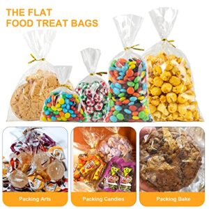 Artby7 Halloween Treat Candy Bag, 100 Pack 6x10 Clear Plastic Cellophane Bags with 3" Twist Ties Goodie Bags | Cookie Bags | Clear Gift Bags | Cellophane Treat Bags Wrappers