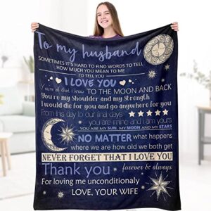 jekeno throw blanket gifts to my husband blanket gifts for husband, bedding sofa couch decor present for valentine's day anniversary birthday from wife 50"x60"