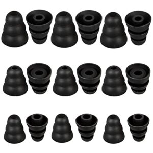 dmzhy 9 pairs triple flange earbud tips replacement earbud tips earbud replacement tips earbud covers ear bud tips fit for inside diameter 4mm-5mm in-ear earphones earbuds headphone ear tips sml black