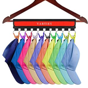 vartiey hat rack organizer, baseball cap organizer，cap organizer holder for hanger & room closet, multifunctional baseball cap organizer hanger folding travel clothespins hanger with 10 clips