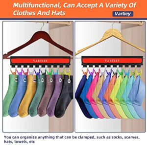 Vartiey Hat Rack Organizer, baseball cap organizer，Cap Organizer Holder for Hanger & Room Closet, Multifunctional Baseball Cap Organizer Hanger Folding Travel Clothespins Hanger with 10 Clips