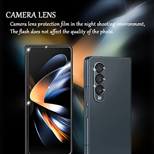 Galaxy Z Fold 4 5G Screen Protector + Camera Lens Protectors By YEYEBF, [2+2 Pack] Full Coverage Tempered Glass Screen Protector for Galaxy Z Fold 4 [Case-Friendly][Anti-Shatter][3D Glass]