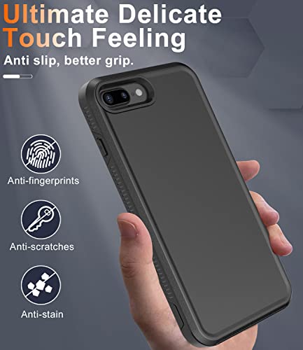 Dewfoam for iPhone 8 Plus/iPhone 7 Plus Case, Protective Shockproof Phone Cover Case para for iPhone 8plus / iPhone 7 Plus Black