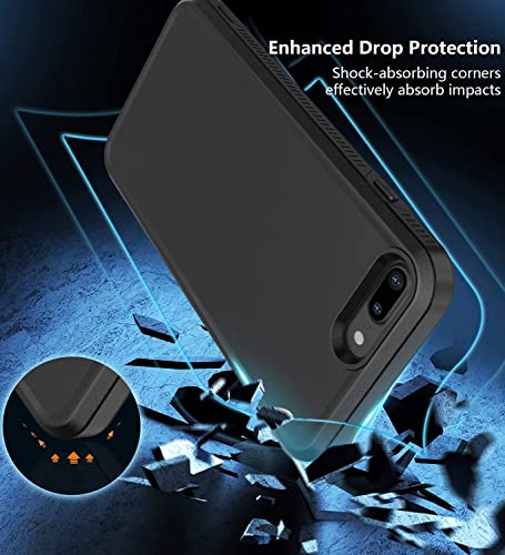 Dewfoam for iPhone 8 Plus/iPhone 7 Plus Case, Protective Shockproof Phone Cover Case para for iPhone 8plus / iPhone 7 Plus Black