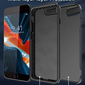 Dewfoam for iPhone 8 Plus/iPhone 7 Plus Case, Protective Shockproof Phone Cover Case para for iPhone 8plus / iPhone 7 Plus Black