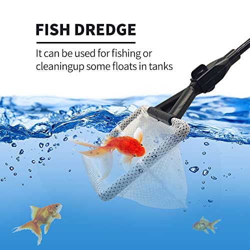 SVECKE Fish Tank Cleaning Tools, 6-in-1 Aquarium Cleaning Tools, Adjustable Fish Tank Cleaning Kit with Long Telescopic Handle, Multi-Function Aquarium Cleaning Kit for Saltwater Freshwater