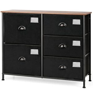 n/a 5 drawer dresser fabric storage tower unit for bedroom hallway closets