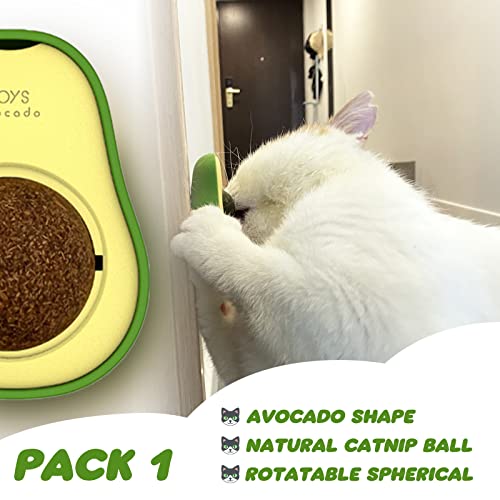 3 Pack Catnip Ball Toys, Squash Edible Cat nips Organic Balls, Catnip Ball Wall Mount, Crab Avocado Catnip Cat Toy for Cats Kittens Lick, Teeth Cleaning, Natural Effective Engaging Play (Blue)