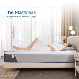 Rimensy Queen Mattress,12 Inch Hybrid Mattress in a Box,Gel Memory Foam Mattress,Individually Wrapped Pocket Coils Innerspring Mattress for Motion Isolation,Medium Firm,Queen Size Mattress,60"*80"*12"