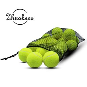 ZHUOKECE Tennis Balls, 18 Pack Training Tennis Balls Practice Balls with Mesh Bag for Easy Transport, Pet Dog Playing Balls, fit for Beginner Training Ball (Green)