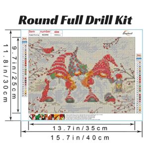 Christmas Diamond Painting Kits,Winter Diamond Art Kit for Adults Full Round Drill,Paint with Diamond for Gift,Wall Decor