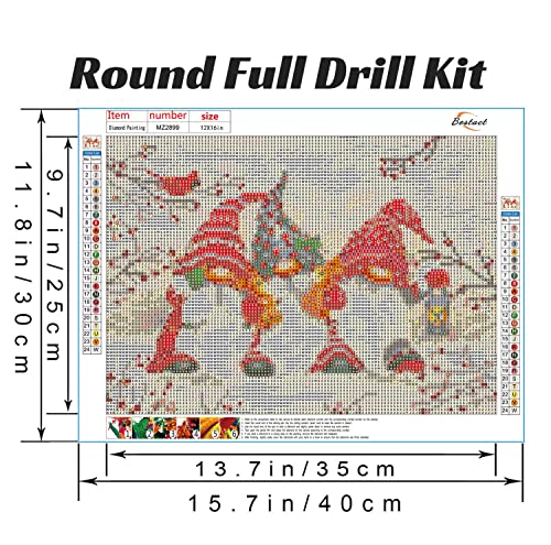 Christmas Diamond Painting Kits,Winter Diamond Art Kit for Adults Full Round Drill,Paint with Diamond for Gift,Wall Decor