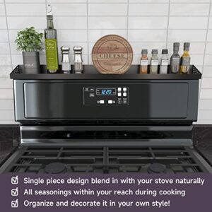 STUTOV Magnetic Stove top Shelf, 30" Length, Magnetic Spice Rack Over the Stove, Oven Shelf for top of Stove, Magnetic Spice Shelf, Kitchen Organizers and Storage (Black)