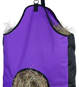 HIRQUITICKE Premium Durable Horse Slow Feed Hay Bag with Metal Snap Fastener and Heavy Adjustable Strap