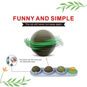 JLTKJ Catnip Ball Toy Cat Mint Wall Ball Catnip Toys for Cat Teeth Clean Edible Rotating Removable Catnip Balls Healthy Natural Cat Treats